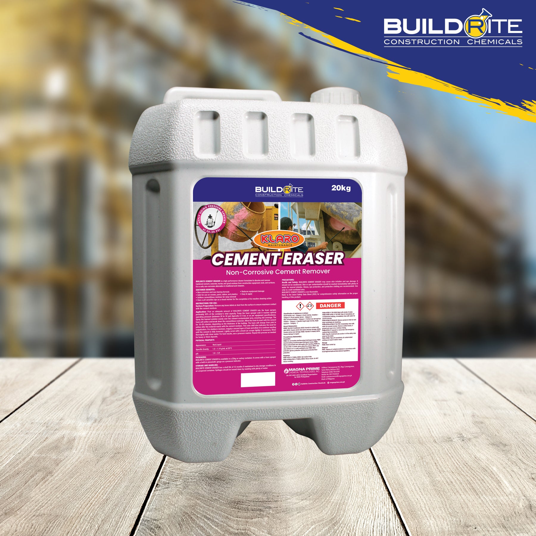 BUILDRITE CEMENT ERASER - Non-Corrosive Cement Remover – Magna Prime Shop